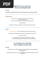 Call Flow (Call Handling) : Opening Spiel | PDF | Wellness | Lifestyle