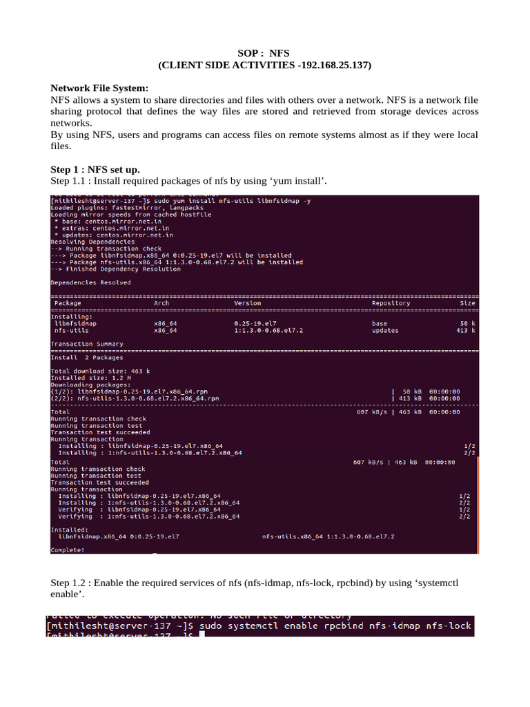 SOP NFS Client Side Activity-1 | PDF