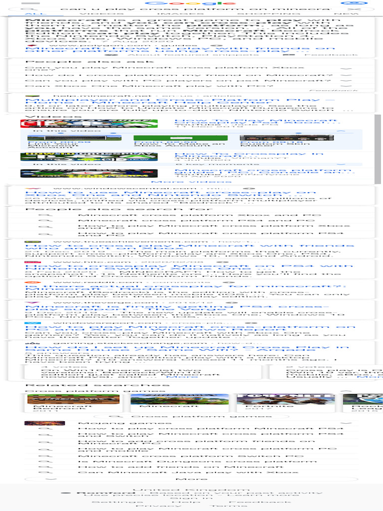 Can U Play Cross Platform On Minecraft - Google Search | PDF ...