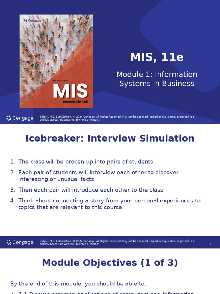 Bidgoli MIS 11e PPT Mod01 | PDF | Management Information System | Databases