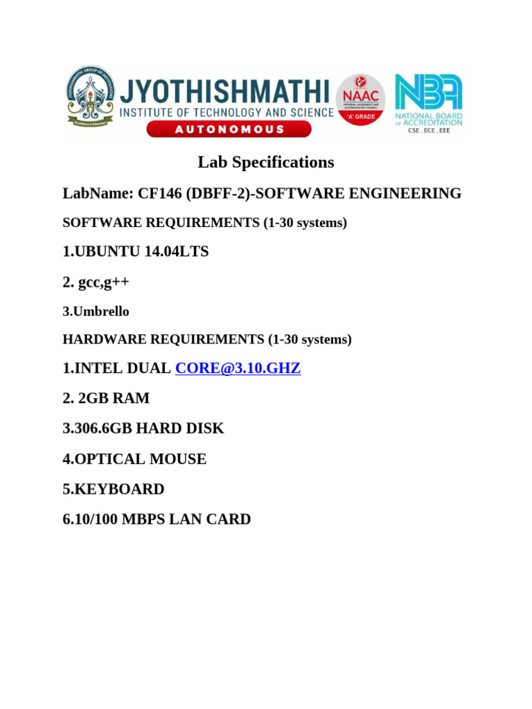 SOFTWARE REQUIREMENTS | PDF