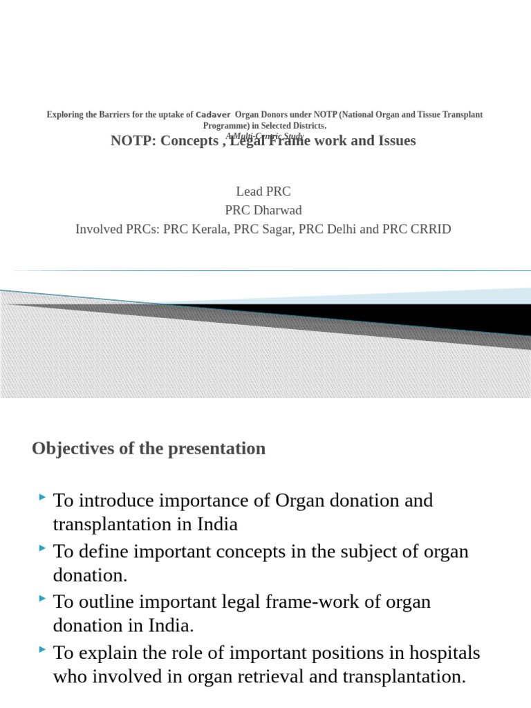 1 Basic Intro PPT 24 OCT | PDF | Organ Donation | Organ Transplantation