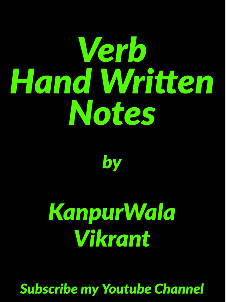 Verb Hand Written Notes | PDF