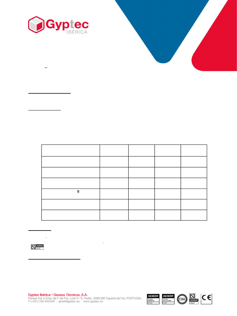 FichaTecnica Gyptec A | PDF