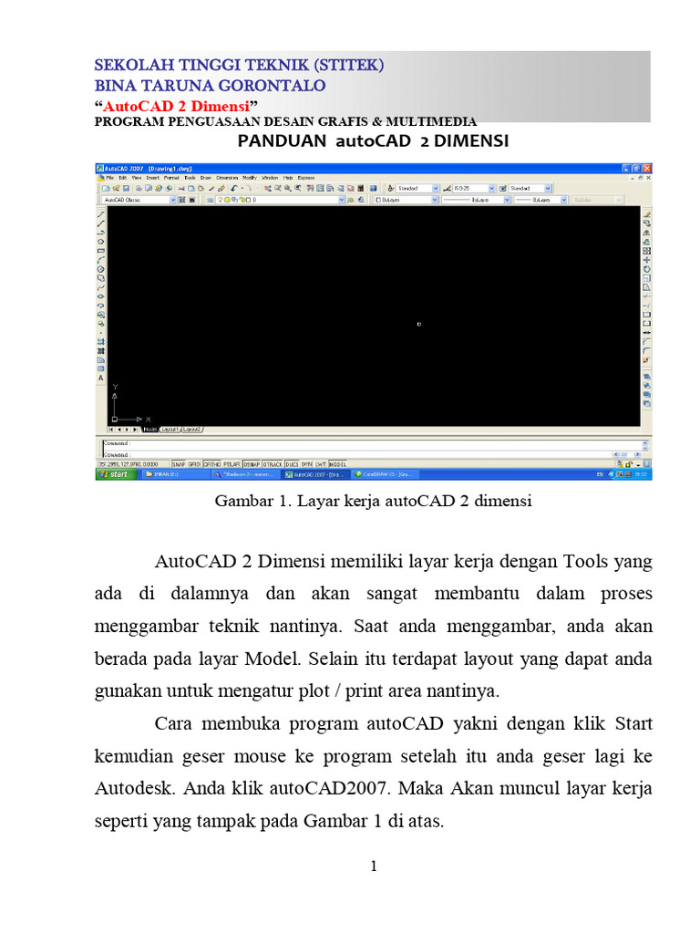 Bahan Panduan AutoCAD 2D | PDF