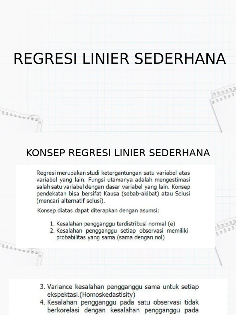 8.regresi Linier Sederhana | PDF