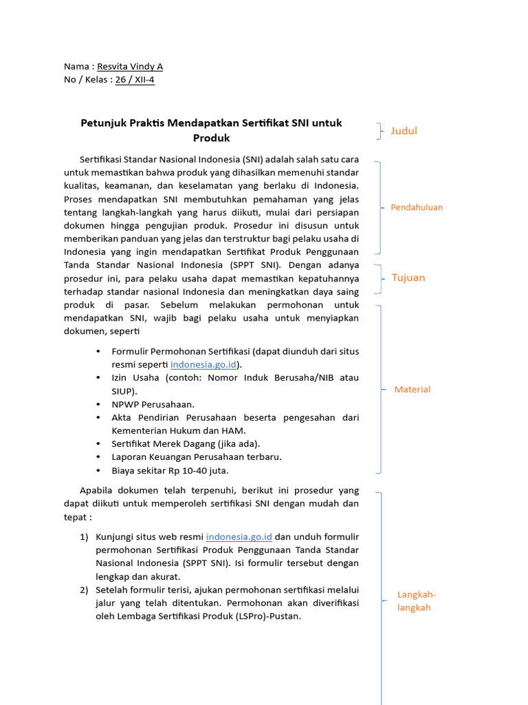 Panduan Mendapatkan Sertifikat SNI | PDF