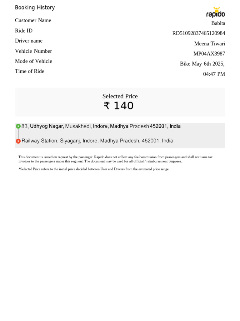 RAIL - BIKE - RECEIPT - RD51092837465120984 May 6th 2025 | PDF