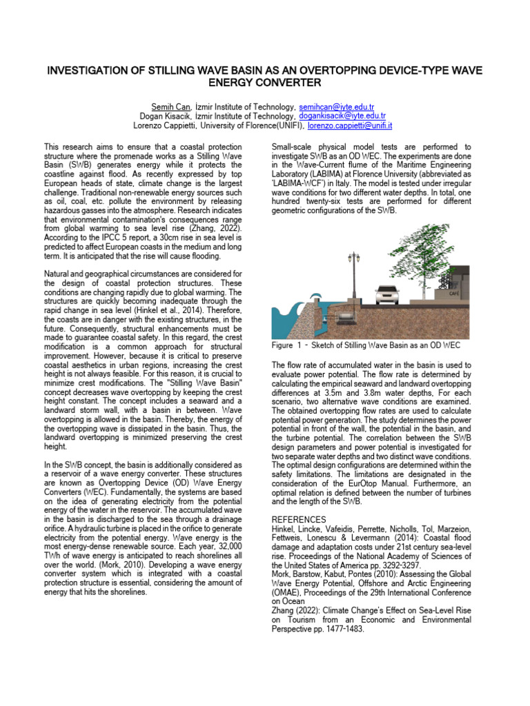 Stilling Wave Basin for Wave Energy Conversion | PDF | Coast | Climate ...