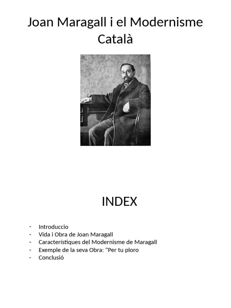 Presentacio Joan Maragall Modernisme | PDF