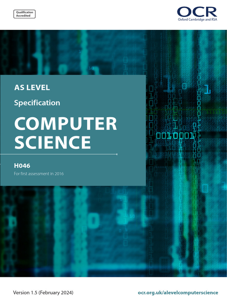 Specification Accredited As Level Gce Computer Science h046 | PDF ...