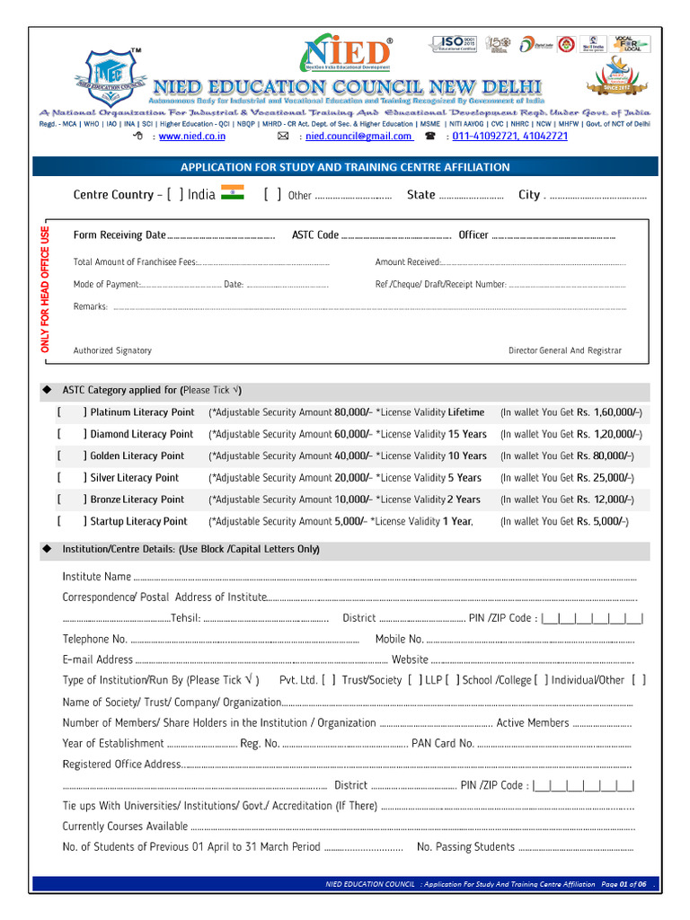 2022-05-06 - New Centre Affiliation Form - 2022-23 | PDF