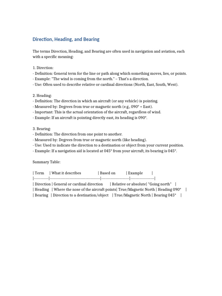 Understanding Heading and Bearing | PDF