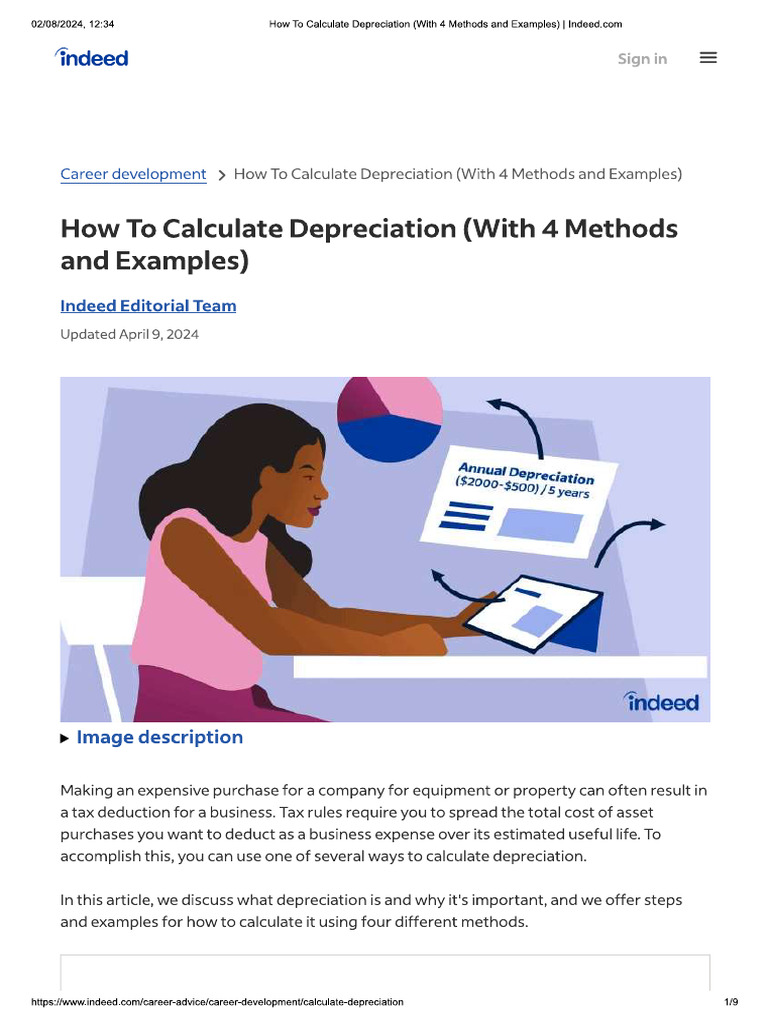 Methods of Calculating Depreciation Expenses-4Methods | PDF