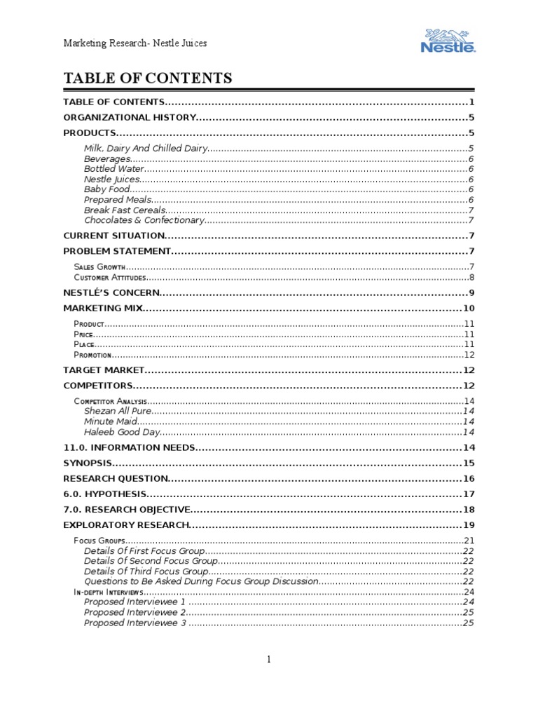 Nestle Marketing Research Project | PDF | Nestlé | Focus Group