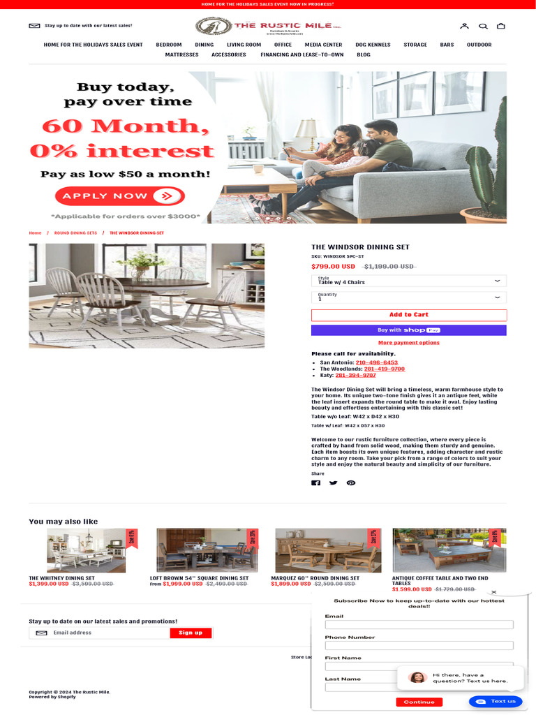 The Windsor Dining Set The Rustic Mile | PDF