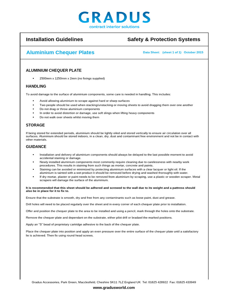 Aluminium Chequer Plate - Installation Instructions | PDF | Paint ...