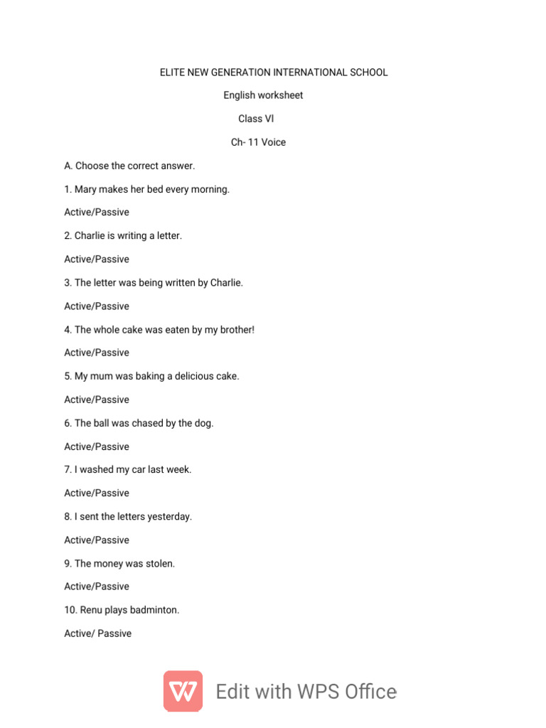 Class-6 English, Home Assignment 1 | PDF