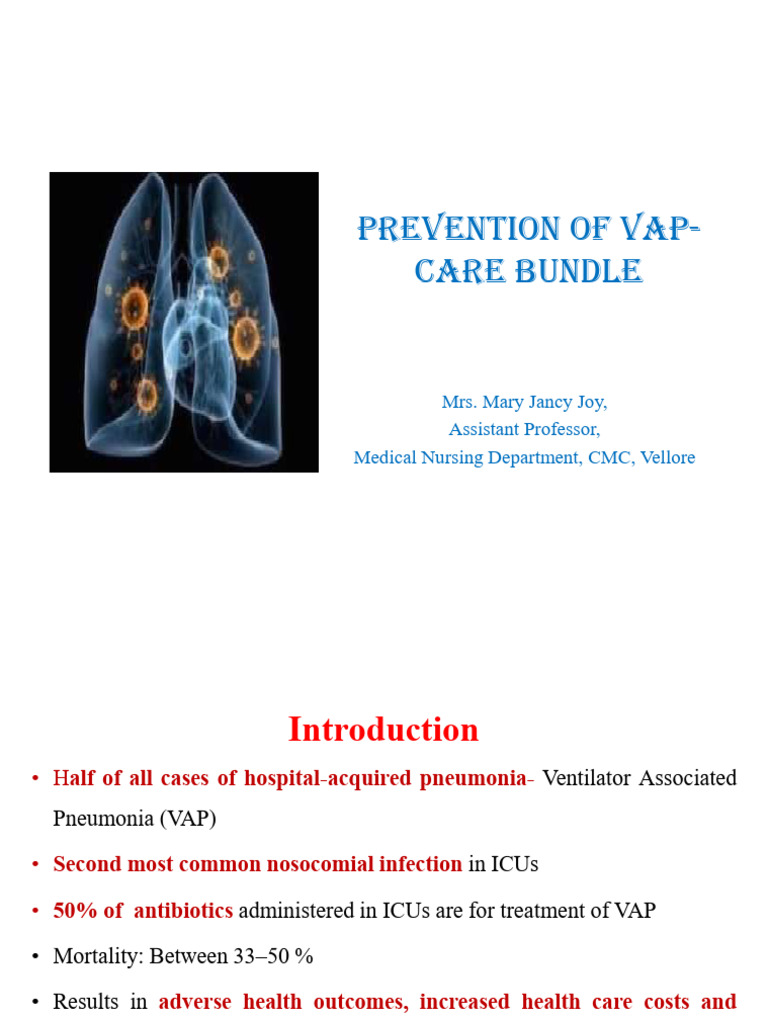 3 Prevention of VAP - Bundle Care | PDF | Pneumonia | Diseases And ...