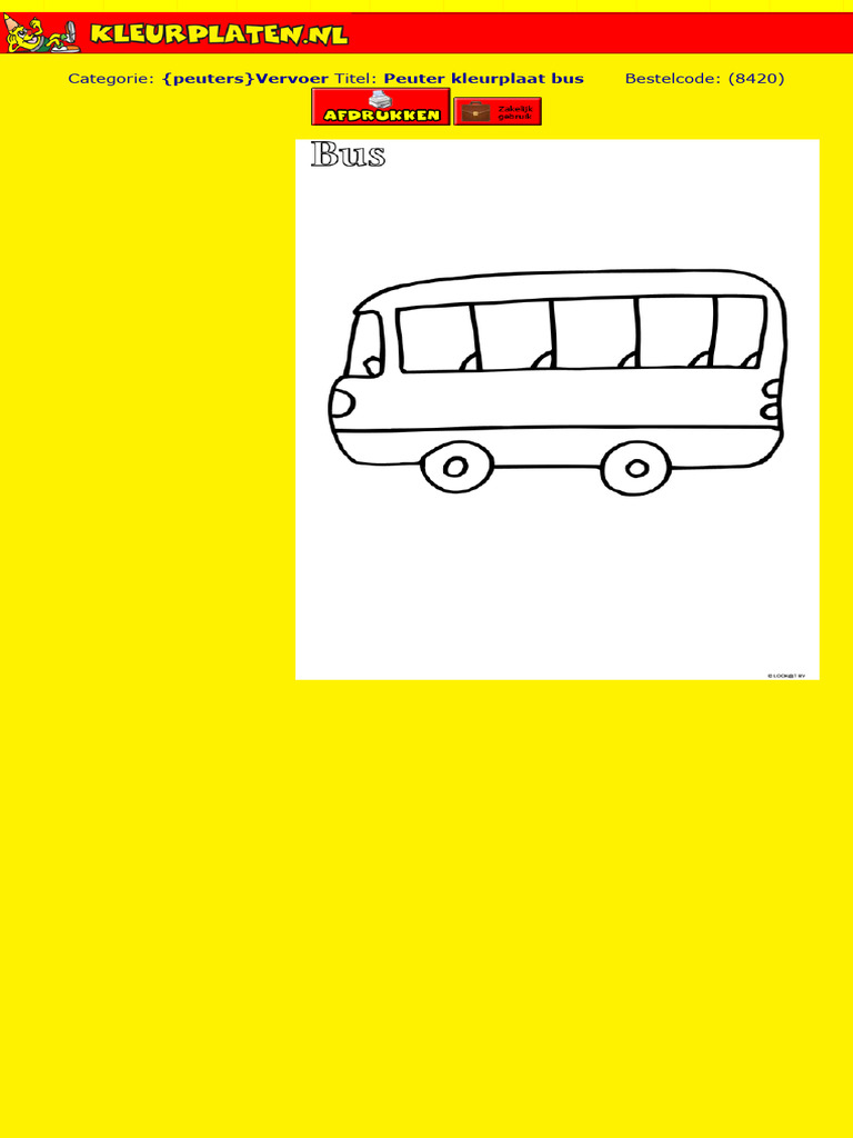 Kleurplaat Peuter Kleurplaat Bus - Kleurplaten - NL | PDF