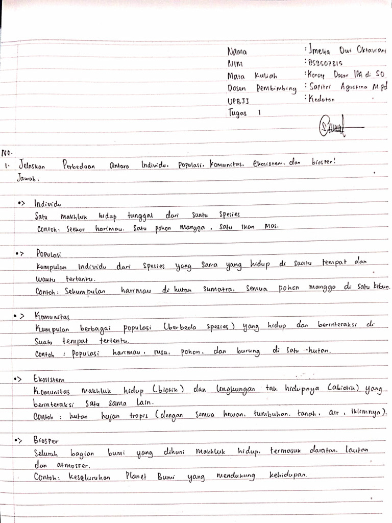 Jawaban Kuis 1 Konsep Dasar IPA Imelia | PDF