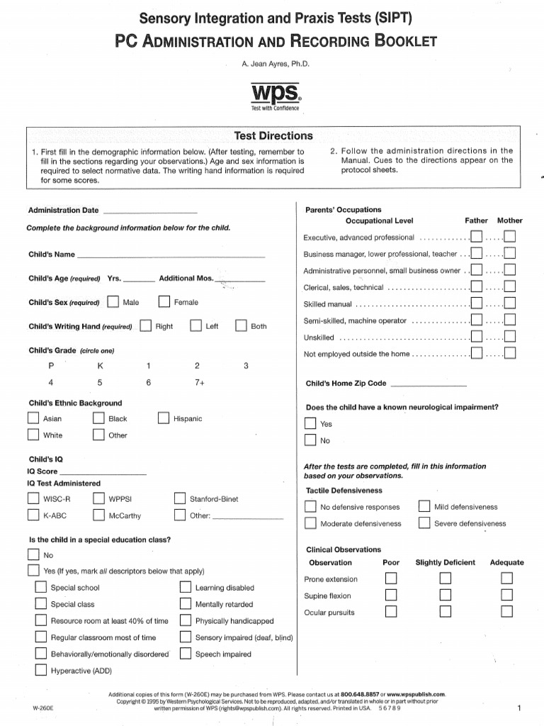 SIPT Test Formu | PDF