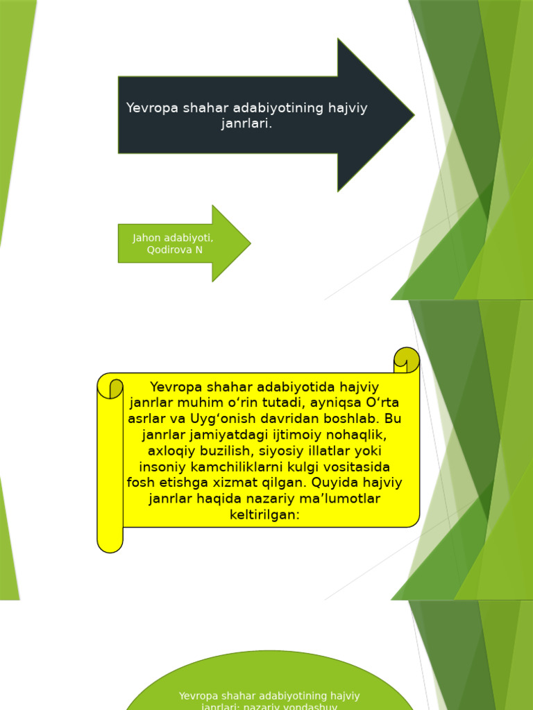 Jahon Adabiyoti MT 2 | PDF