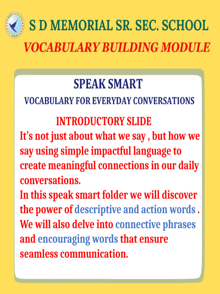 Sdms-Speak Smart III-Viii 28.05.2025 | PDF