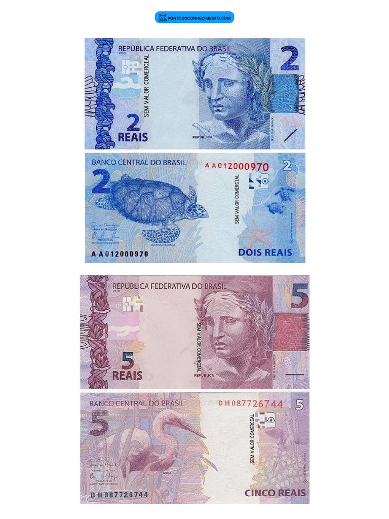 Cedulas e Moedas Brasileiras para Imprimir PDF | PDF | Moeda | Mercado de câmbio