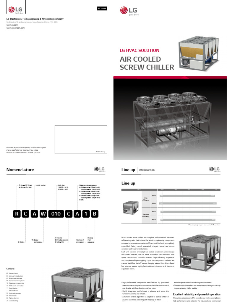 Air Cooled Screw Chiller | PDF | Air Conditioning | Pump