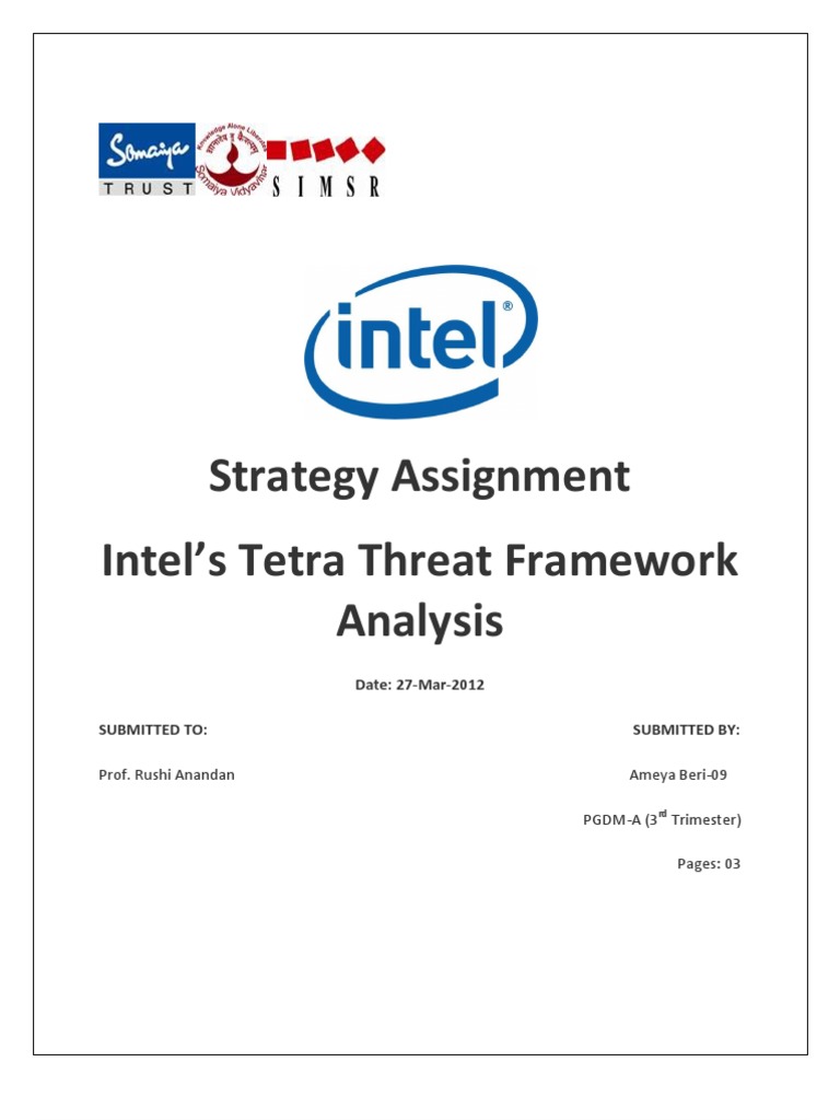 Strategy Ameya Beri Intel Tetra Threat Analysis | Download Free PDF | Intel | Microprocessor