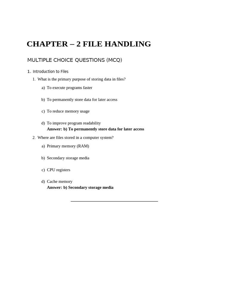 Chapter 2 File Handling in Python | PDF | Text File | Computer File