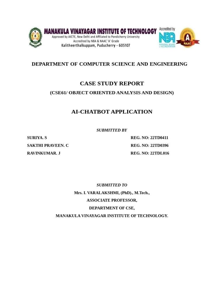 OOAD Final Front Page | PDF