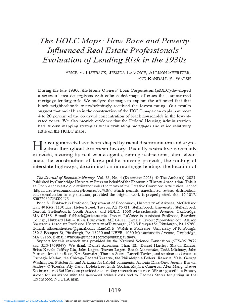 HOLC Maps: Race, Poverty, and Lending Risk | PDF | Home Owners' Loan ...