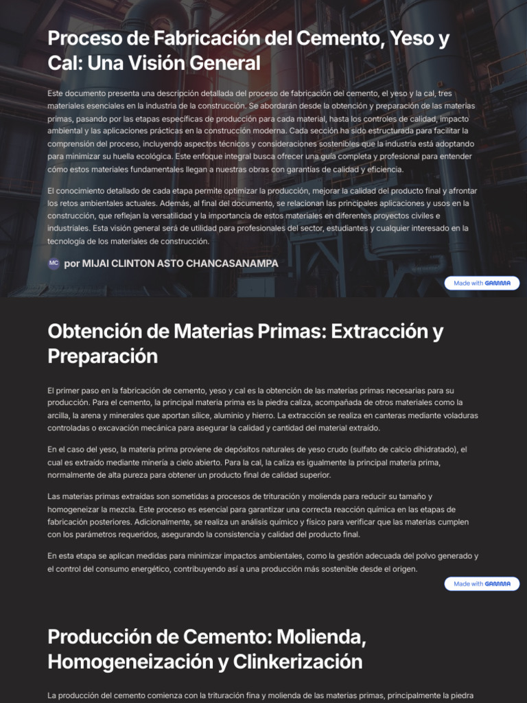 Proceso de Fabricacion Del Cemento Yeso y Cal Una Vision General | PDF | Lima (Material) | Cemento