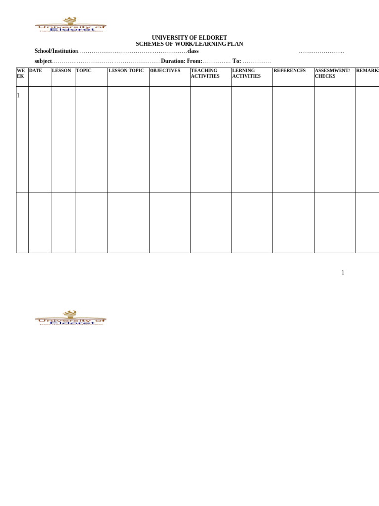 CBC Schemes of Work Format | PDF