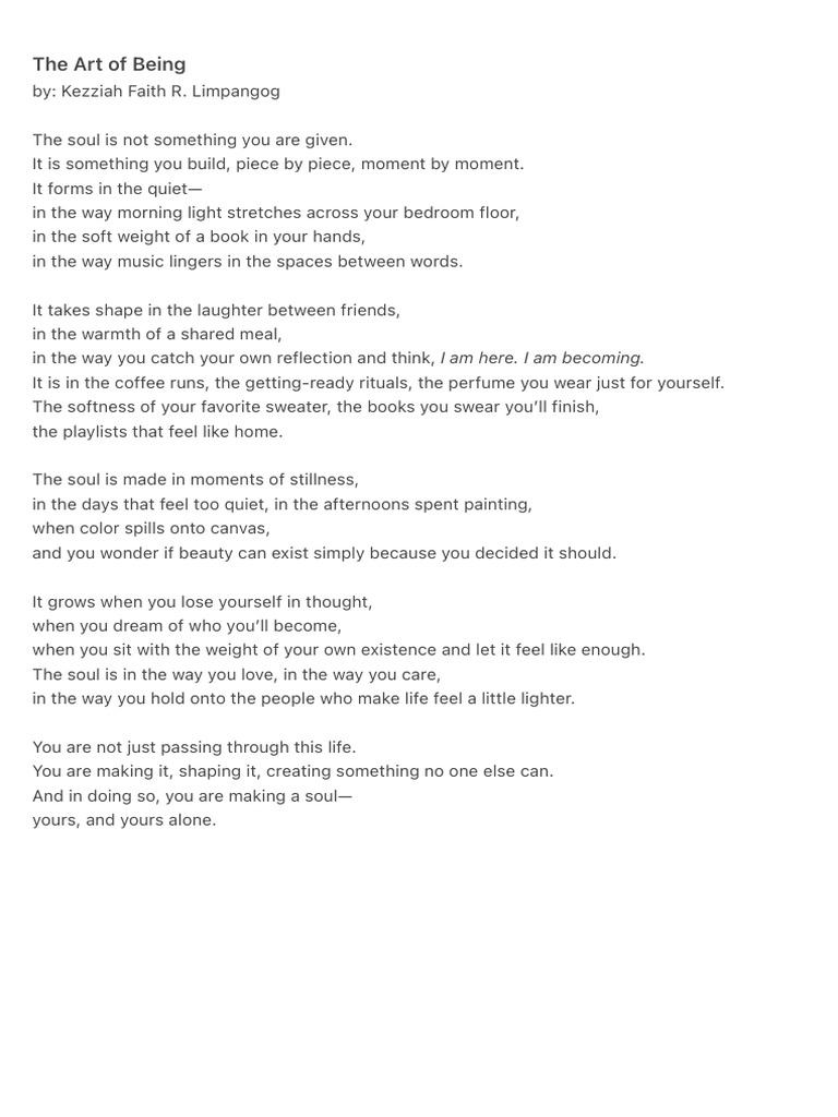 The Art of Being | PDF