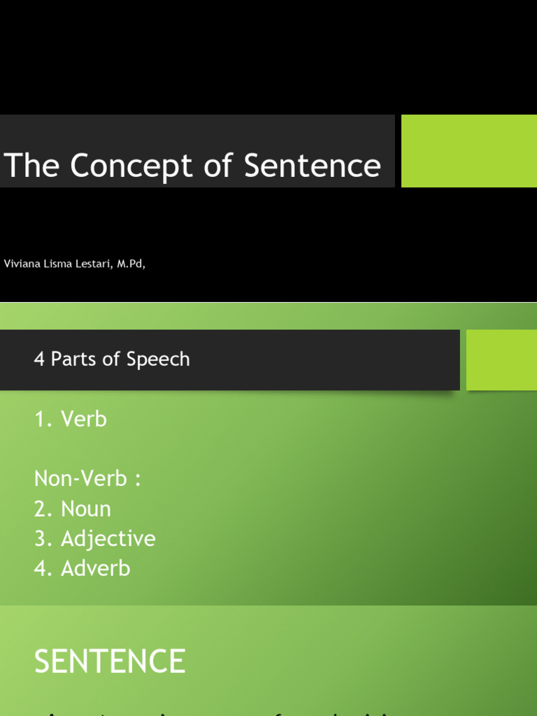 4 - The Concept of Sentence-1 | PDF | Verb | Noun