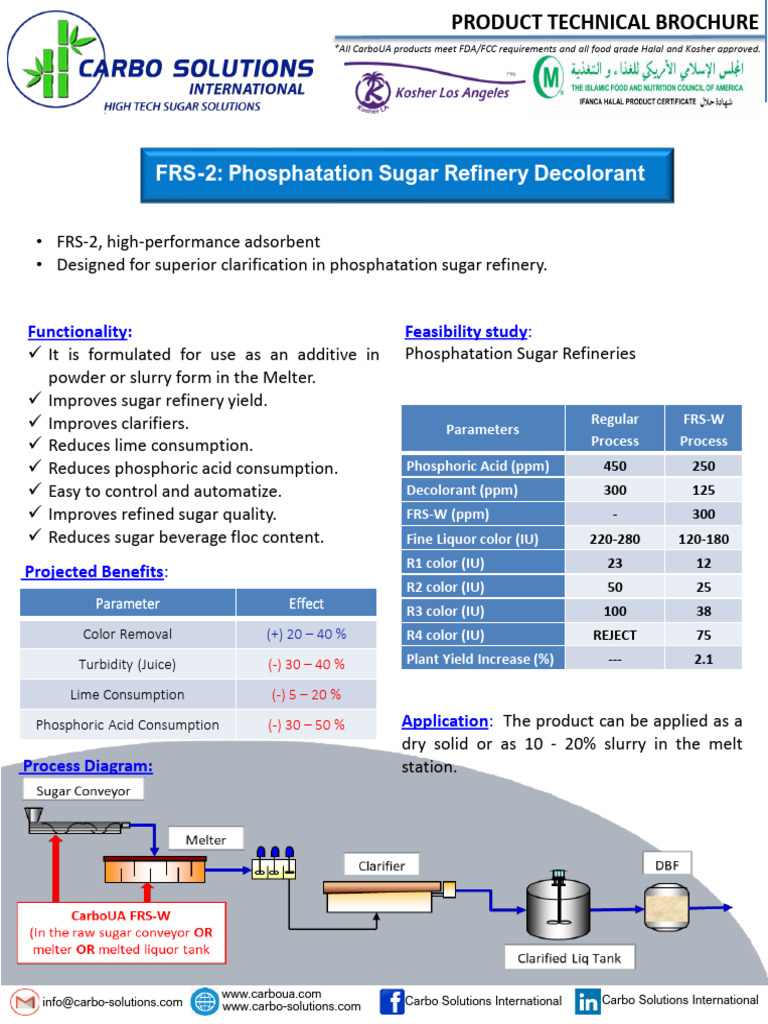 FRS-2 Phosphatation Sugar Refinery Decolorant | PDF | Sugar | Diet ...