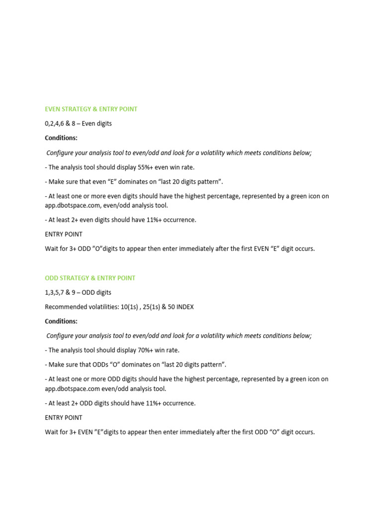 Deriv Strategies Marcus | PDF | Technical Analysis