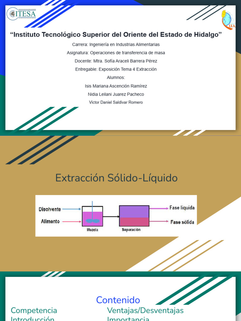 Extracción Sólido-Líquido en Alimentos | PDF | Solvente | Industria de ...