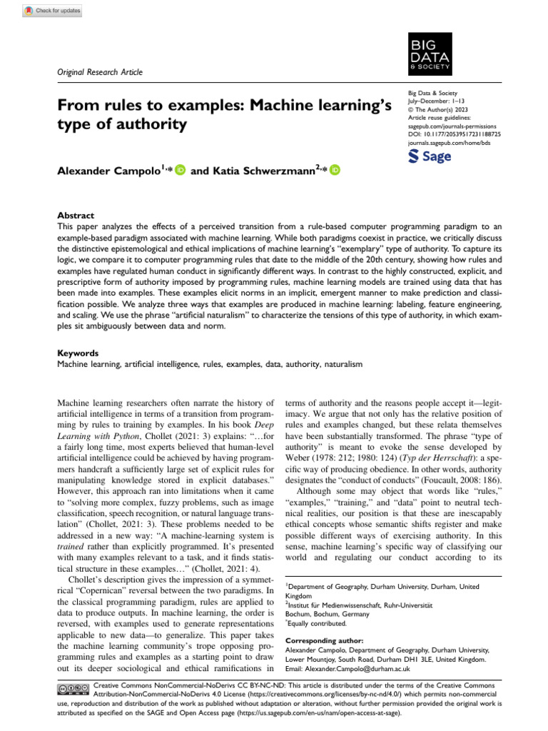 Campolo & Schwerzmann (2023) | PDF | Machine Learning | Rationality