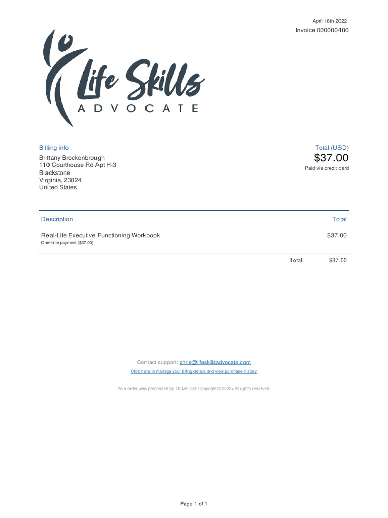 Life Skills Advocate, LLC - Invoice 000000480 | PDF