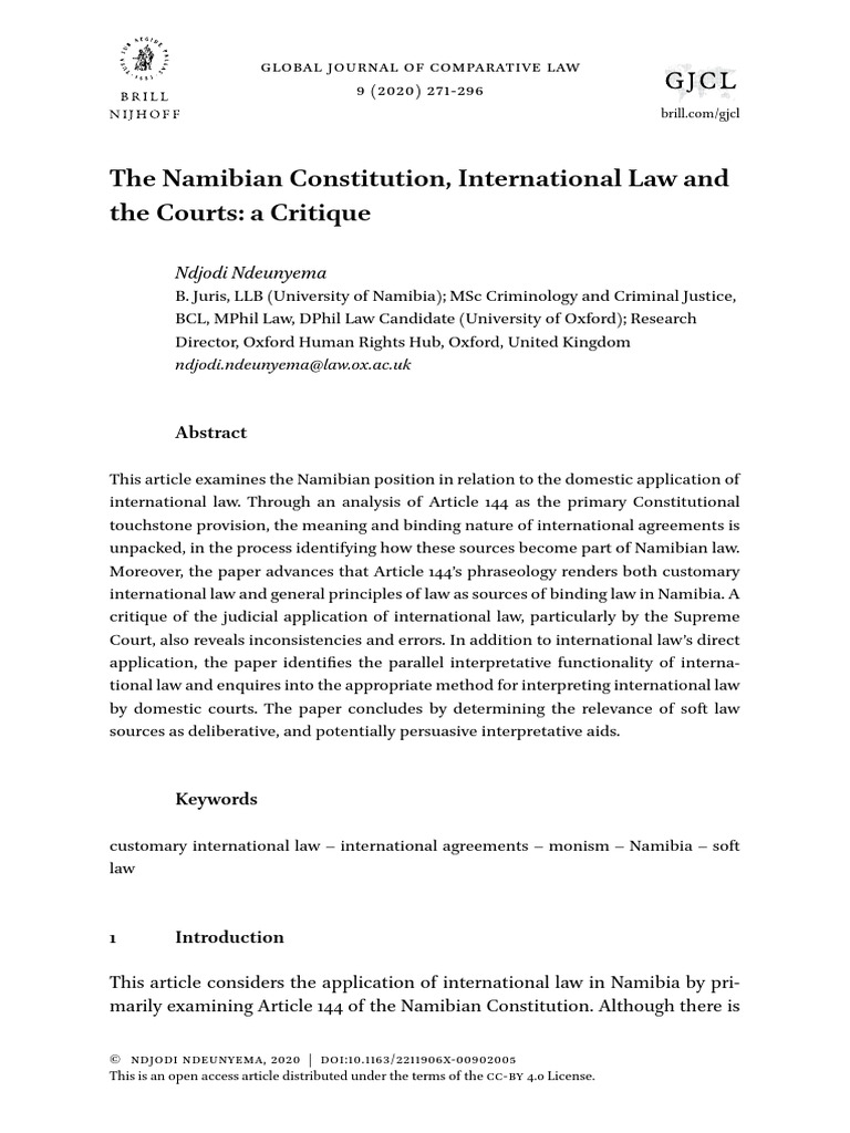GJCL Article p271 - 271 1 | PDF | International Law | Treaty