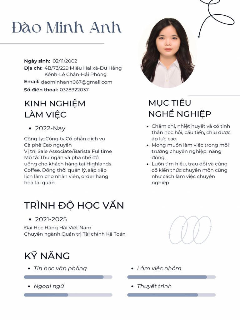 CV Cua Minh Anh | PDF