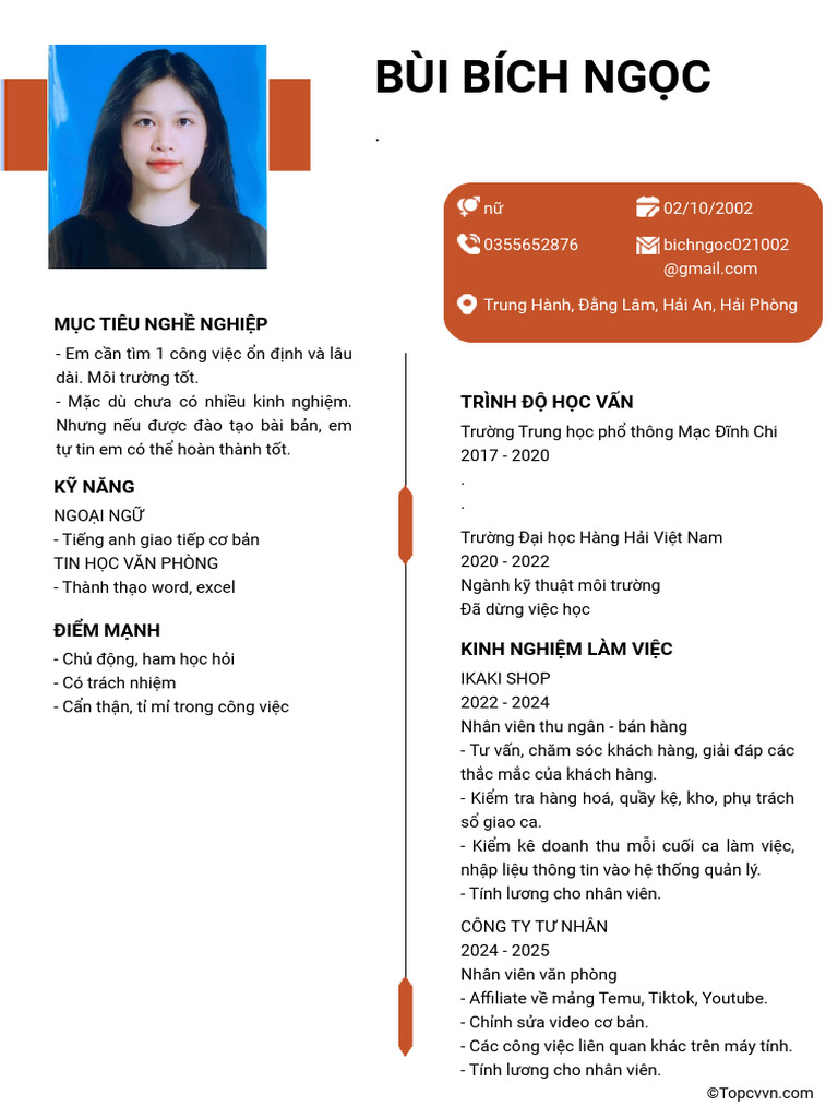 CV Bùi Bích Ngọc | PDF