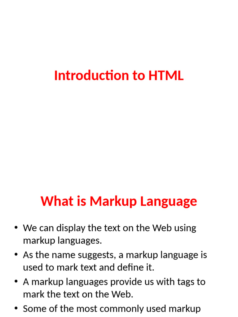 1.introduction To HTML | PDF | Html | Html Element