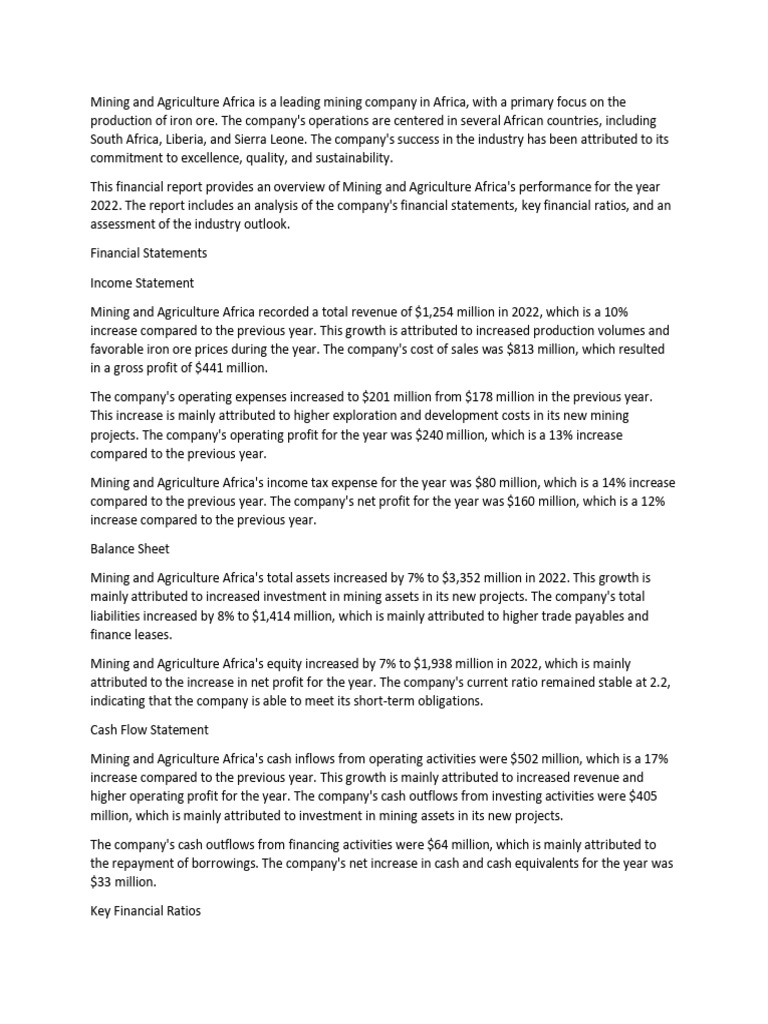 2022 Financial Report: Mining Africa Insights | PDF | Expense | Revenue