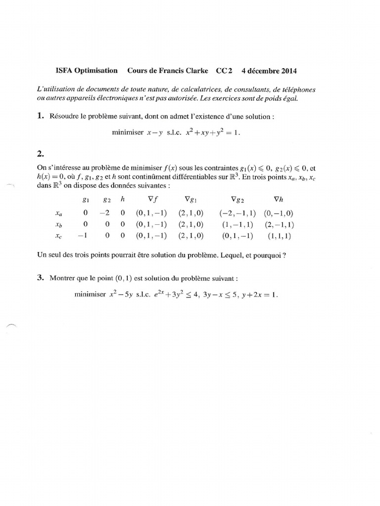 Optimisation CC2 2014 | PDF