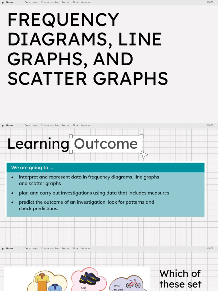 Frequency Diagrams and Scatter Graphs | PDF | Applied Mathematics